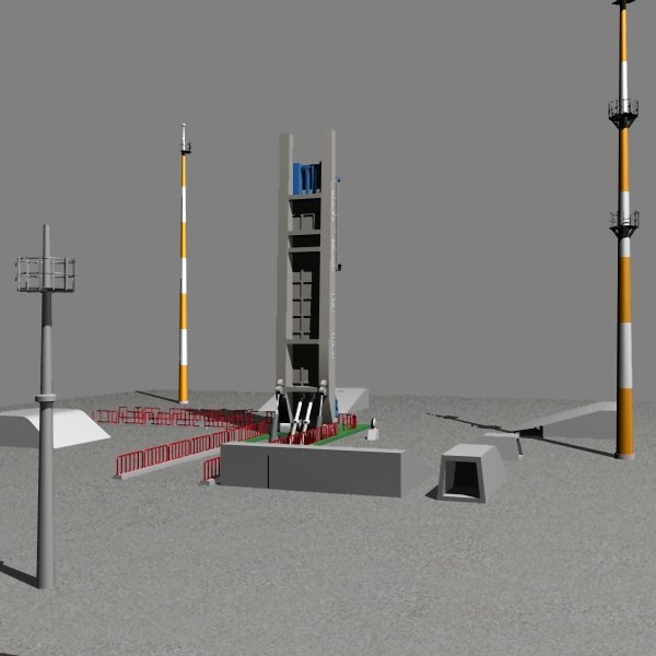 south korean naro launch pad 3d model