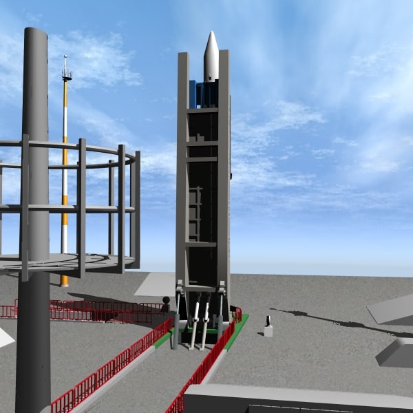 south korean naro launch pad 3d model