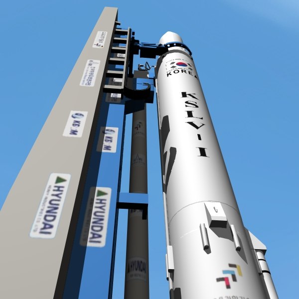 south korean naro launch pad 3d model