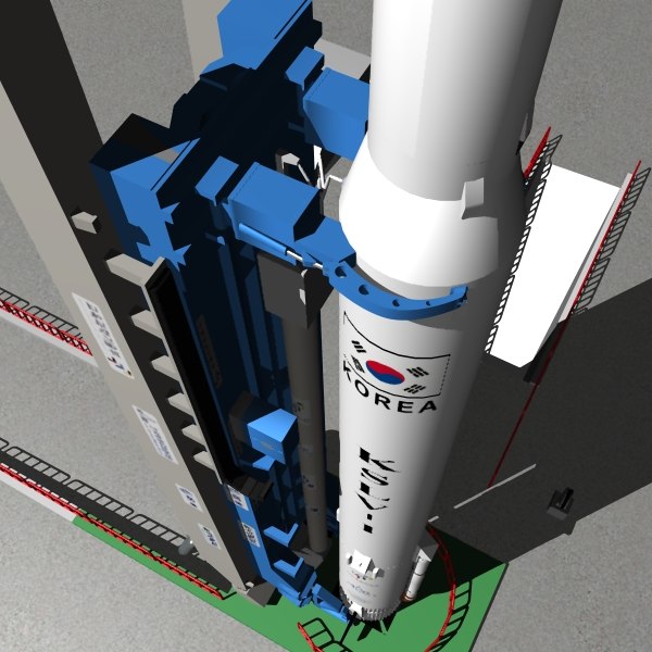 south korean naro launch pad 3d model