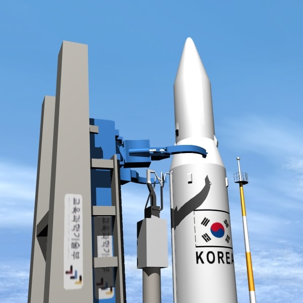 south korean naro launch pad 3d model
