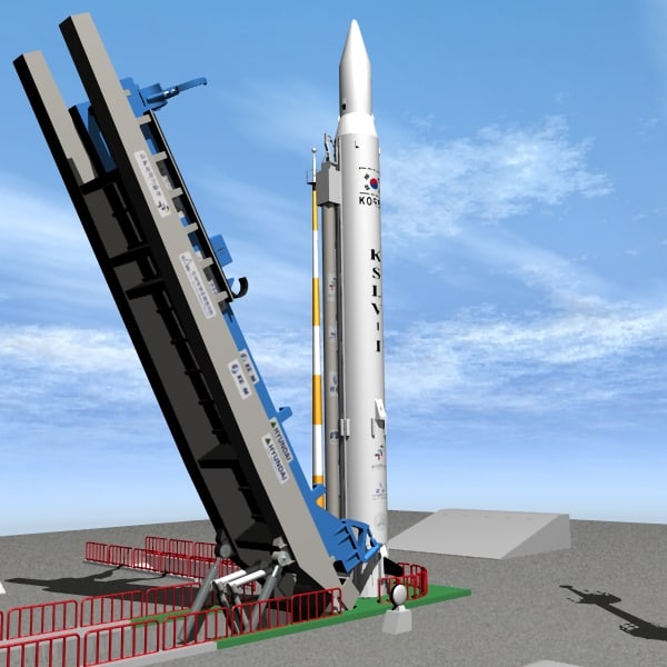 south korean naro launch pad 3d model