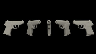 3d model walther gun
