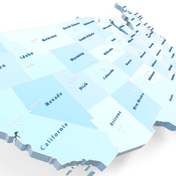 usa states capitals 3d max