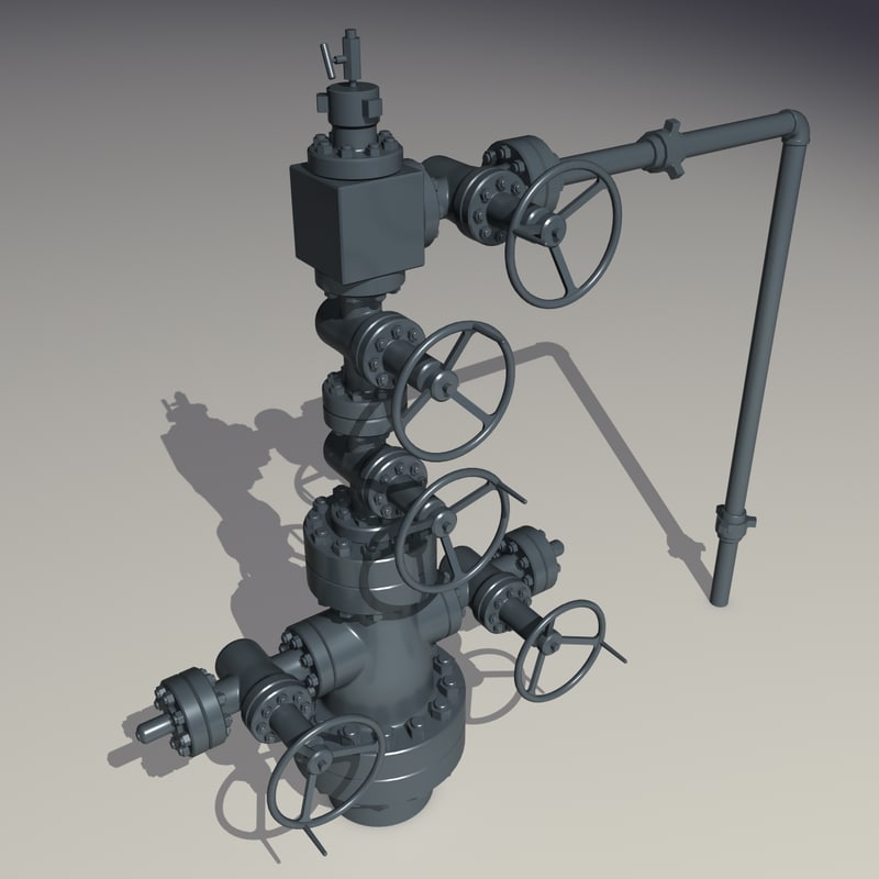 oilfield oil wellhead 3d 3ds