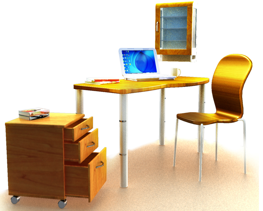 3d computer table set 15