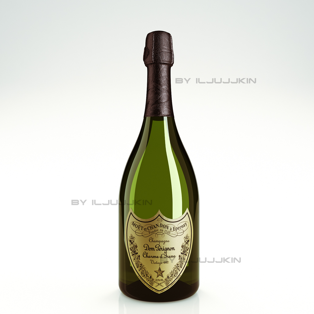 bottle champagne dom perignon 3d max
