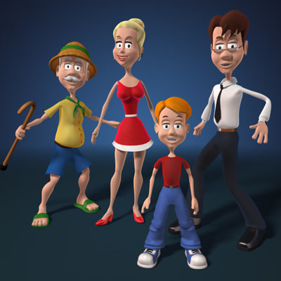 cartoon family c4d
