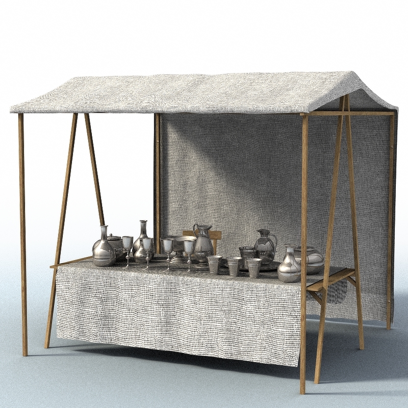 3d medieval fantasy marketplace stall