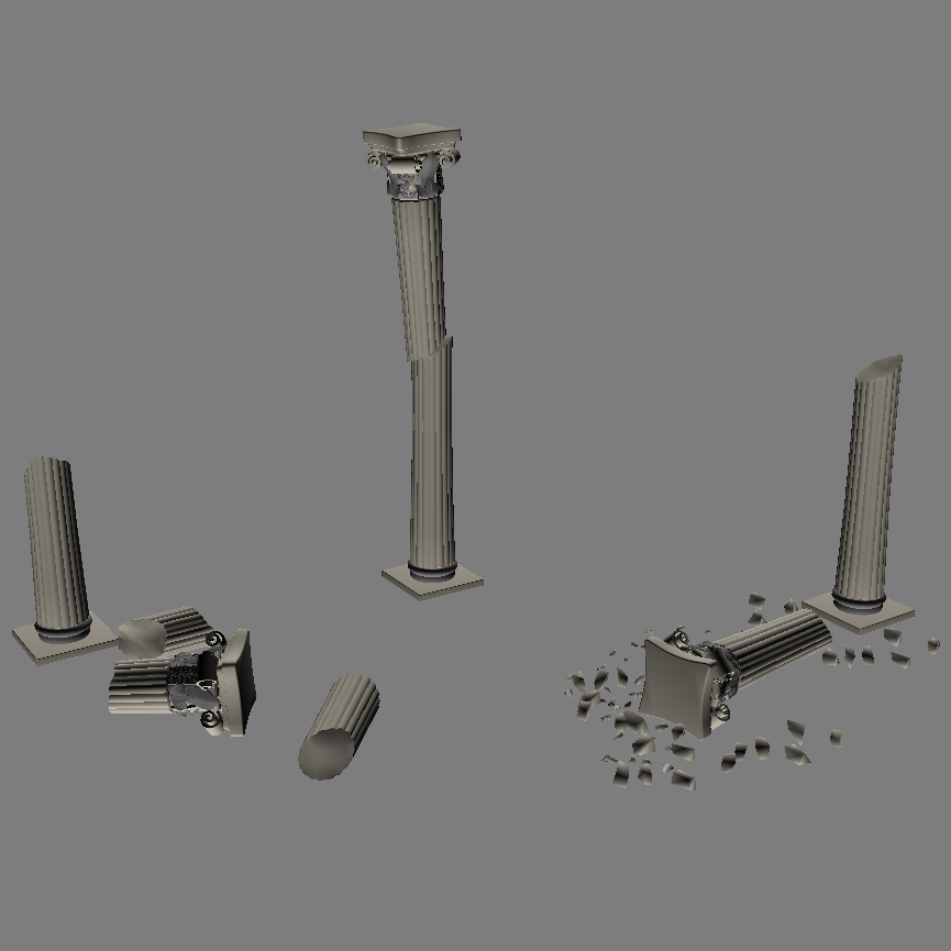 broken pillar 3d max