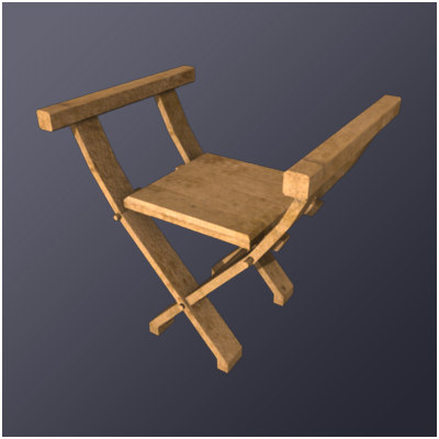 3d medieval x chair seat model