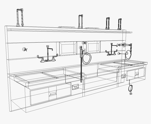3ds max medical science lab sink