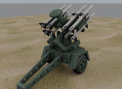 surface air missile launcher 3d model