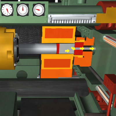 3d animation hydraulic press machine model