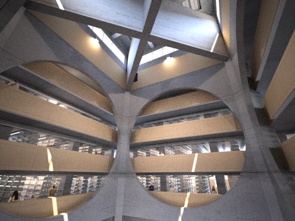 exeter library louis kahn 3d max