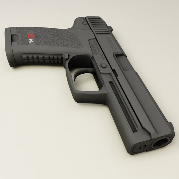 3d model of km2000 knife p8 pistol