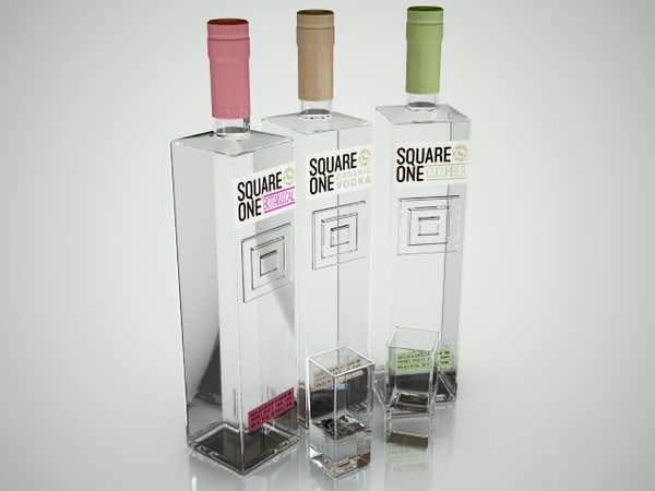 square vodka bottles 3d model