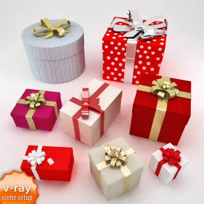 3ds max gift box