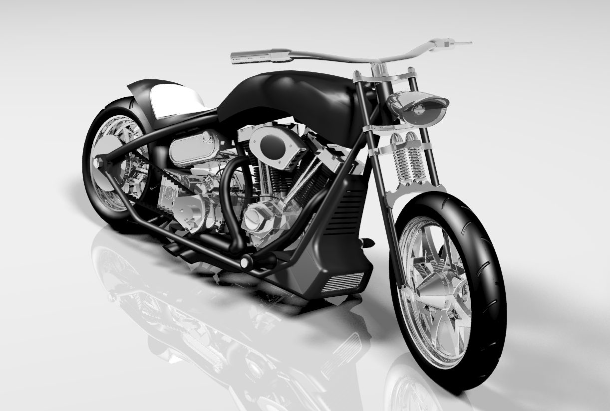 3d model custom motorbike