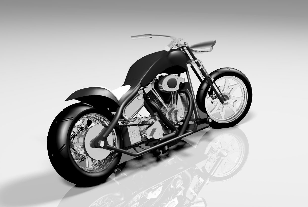 3d model custom motorbike