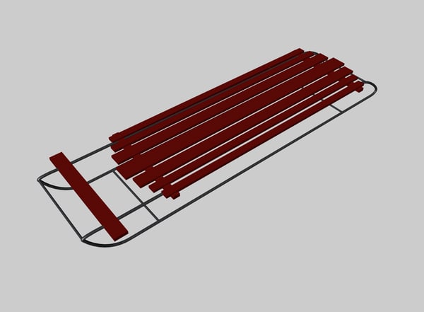 free c4d model winter snow sled