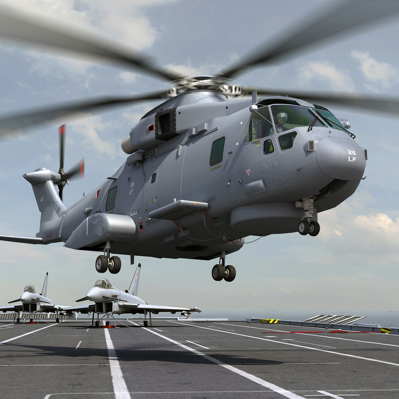 3d merlin eh101 helicopter model