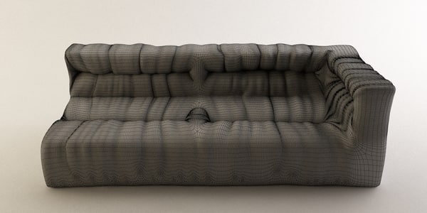 3d sofa wrinkles model