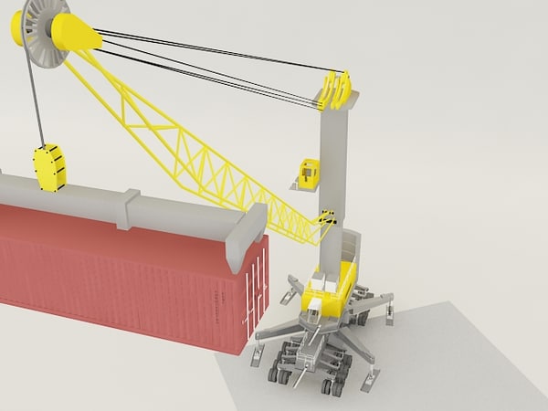 3d model liebherr harbour crane