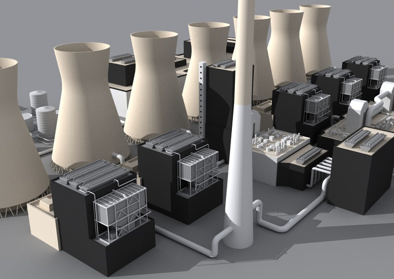 coal power plant 3d model