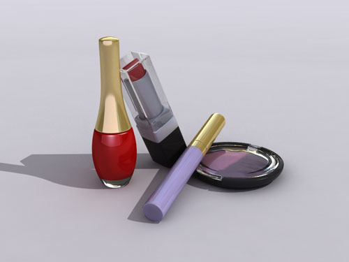 3d model of makeup cosmetics