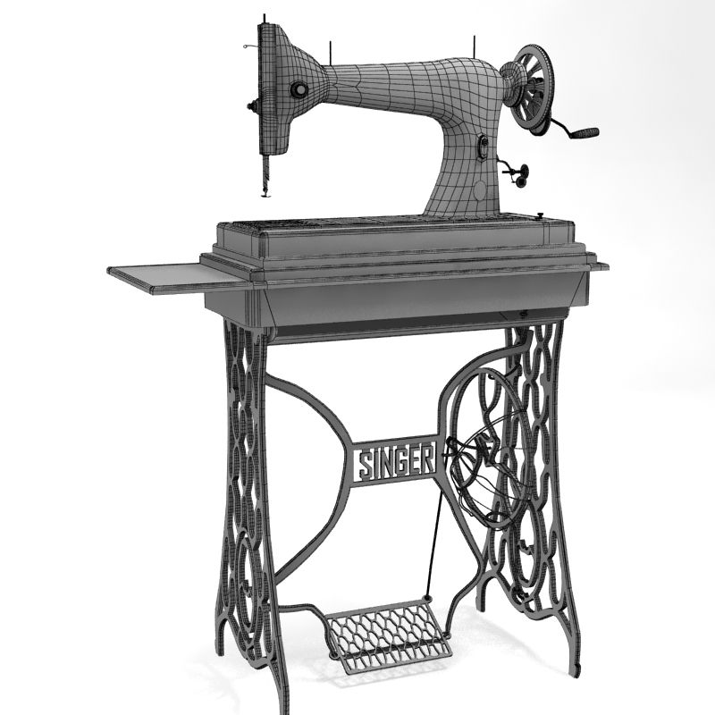 3d model foot singer sewing machine