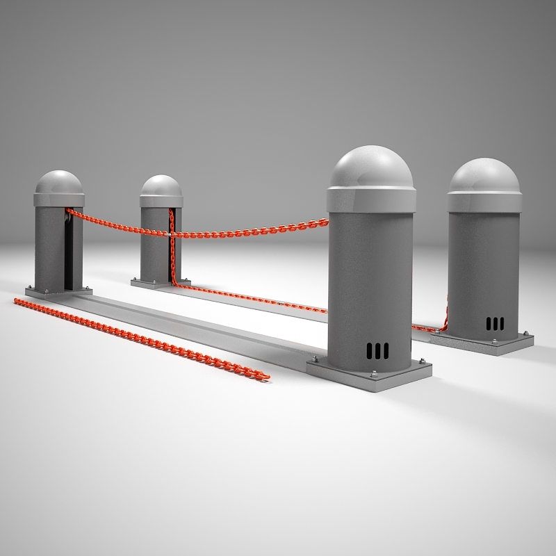 automatic chain road barrier 3d model
