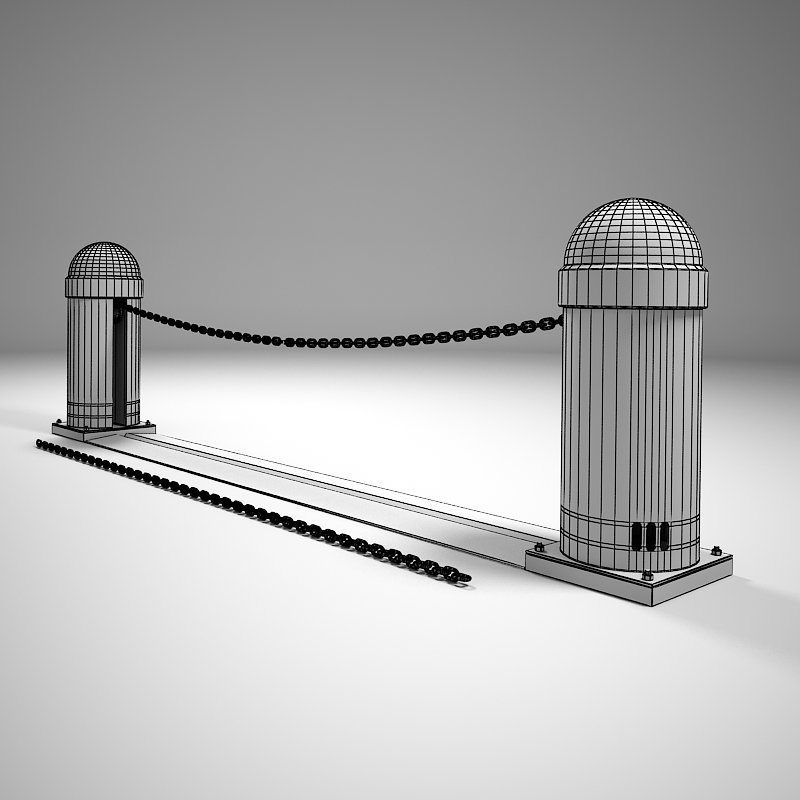automatic chain road barrier 3d model