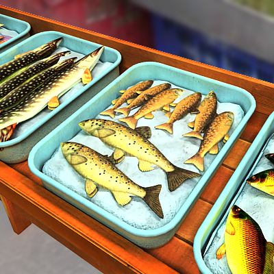 3ds market fish stall