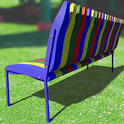 3ds playground kids bench