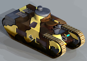 3d 3ds ww1 german tank