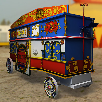 maya old circus trailer
