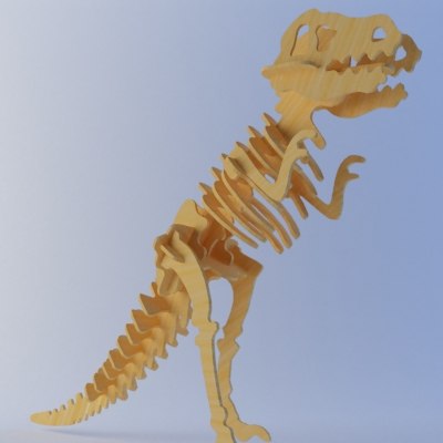 3d model t-rex laser cut