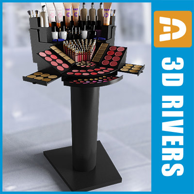 make display case cosmetics 3d model