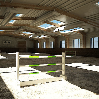 stables horse riding 3d max