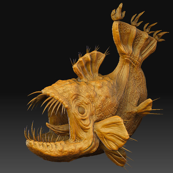 3d deep sea angler fish model