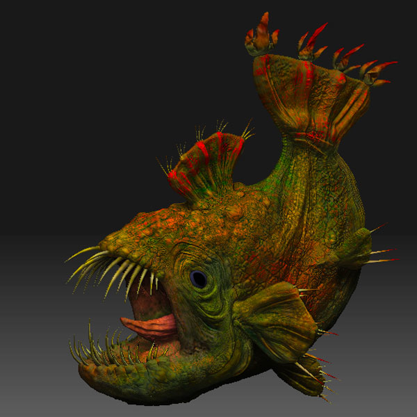 3d deep sea angler fish model