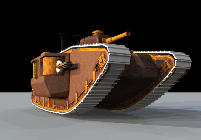 steampunked rhomboid tank 3d obj