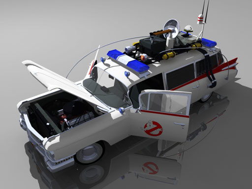3d ghostbusters ecto 1 model