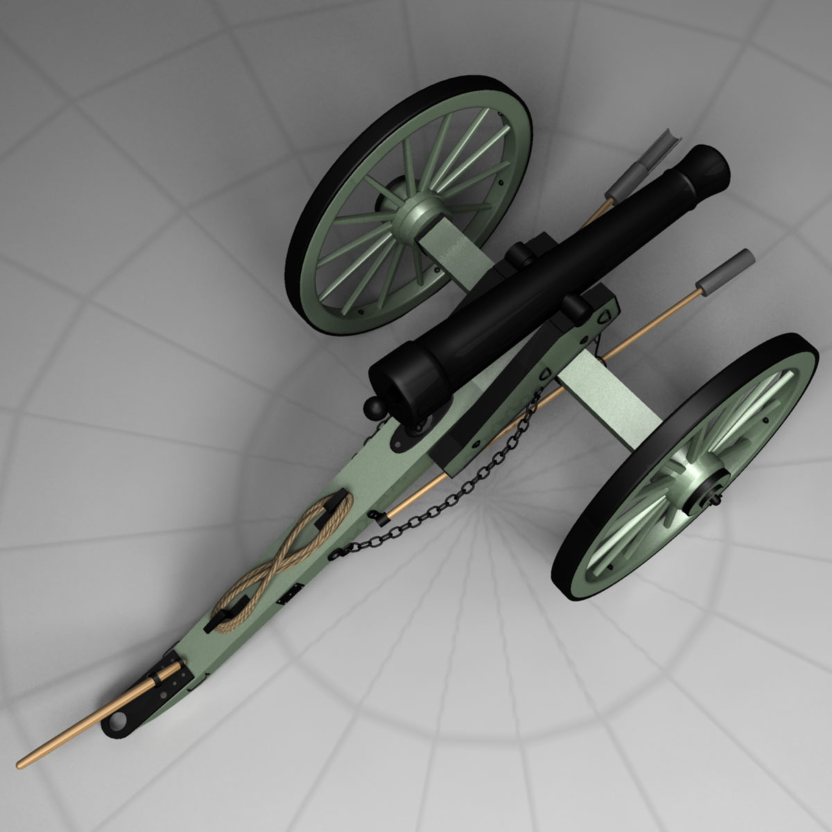 historically civil war cannon 3d model