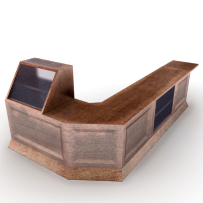 wooden shop counter 3d model