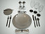 formal dinner table set 3d max
