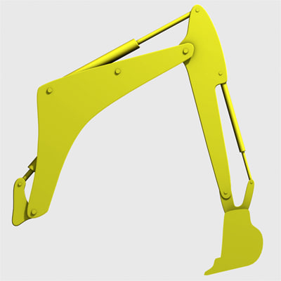 3d model mechanical digger arm