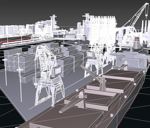 port harbour 3d model
