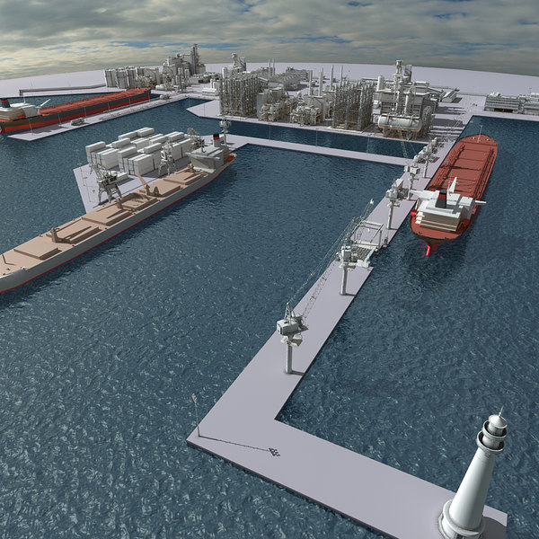port harbour 3d model